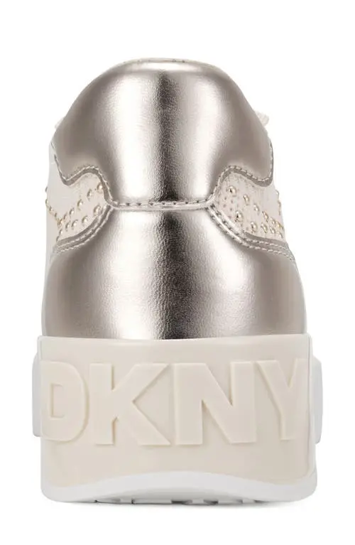 Dkny Mallory Studded Low-top Sneakers - Coconut