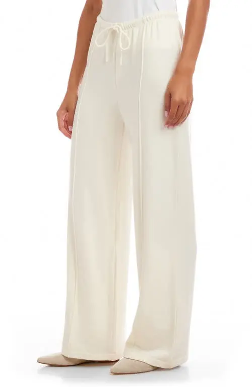 Karen Kane Drawstring Pintuck Sweatpants - Cream