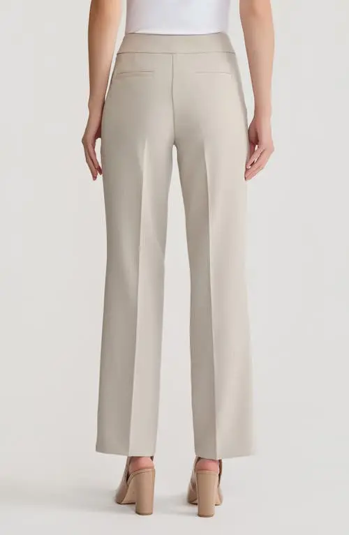 KASPER Flat Front Trousers - Summer Straw