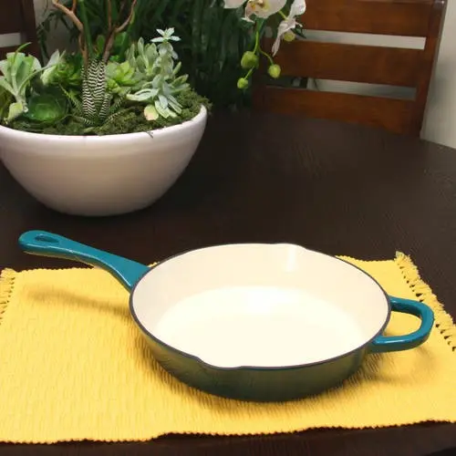 CROCK-POT 10 In. Round Enameled Cast Iron Skillet - Blue