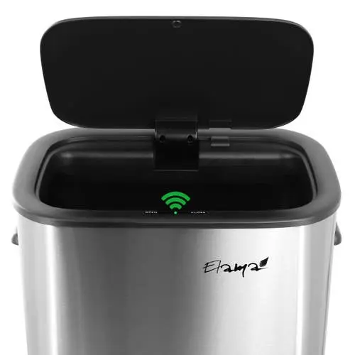ELAMA 14.5 Gallon Automatic Sensor Hands Free Trash Can