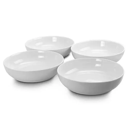 GIBSON HOME Extra Wide 8.5 In. Stoneware Dinner And Serving Bowls - White