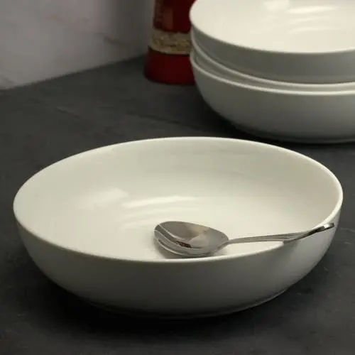 GIBSON HOME Extra Wide 8.5 In. Stoneware Dinner And Serving Bowls