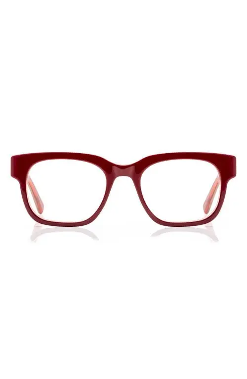Eyebobs Rectangular Blue Light Blocking Readers - Wine/blush Layer
