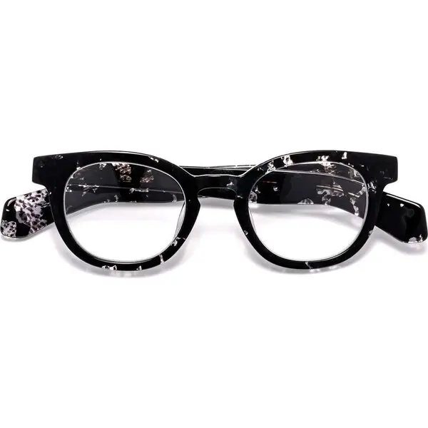 Eyebobs Total Wit 45mm Round Reading Glasses - Black/crystal Clear Tortoise