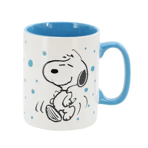 Gibson Freckled Joy Snoopy 17 Ounce Stoneware Mug Set