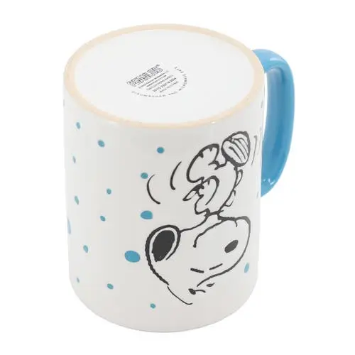 Gibson Freckled Joy Snoopy 17 Ounce Stoneware Mug Set