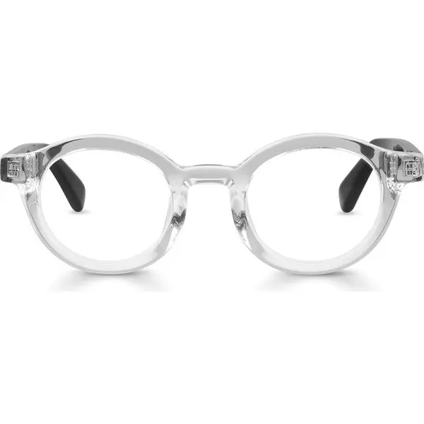 Eyebobs Tv Party Round Frame Blue Light Blocking Glasses - Crystal Clear Front/black