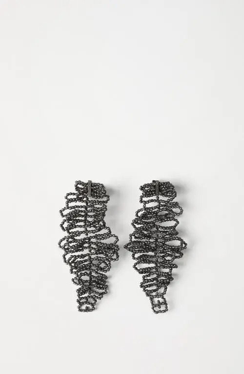 Brunello Cucinelli Sculptured Leaf Earrings