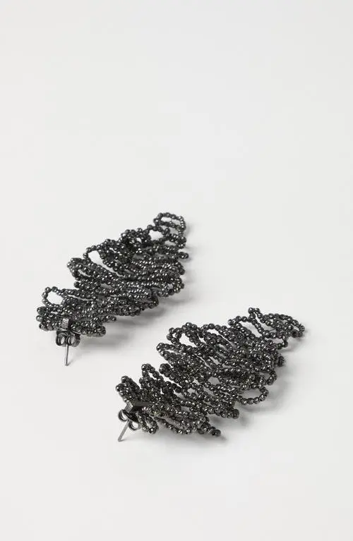 Brunello Cucinelli Sculptured Leaf Earrings