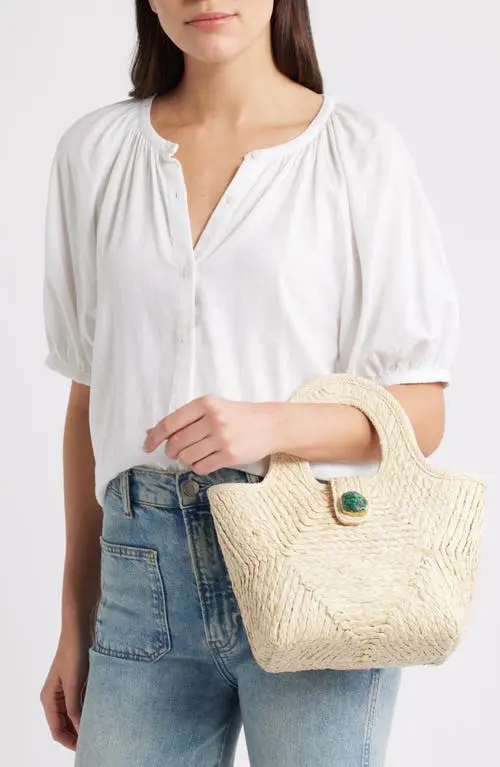 Pamela Munson The Petite Lulu Raffia Shoulder Bag