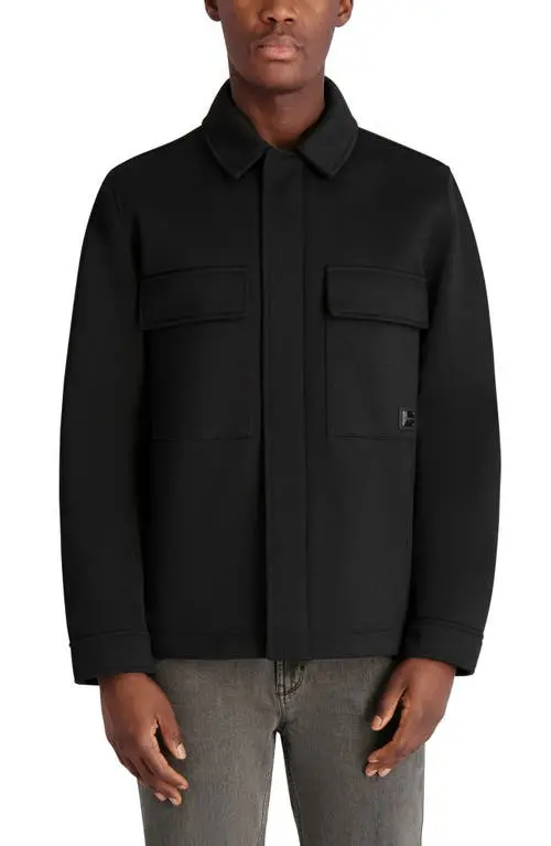 Karl Lagerfeld Twill Shirt Jacket - Black