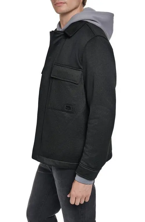 Karl Lagerfeld Paris Twill Shirt Jacket - Black