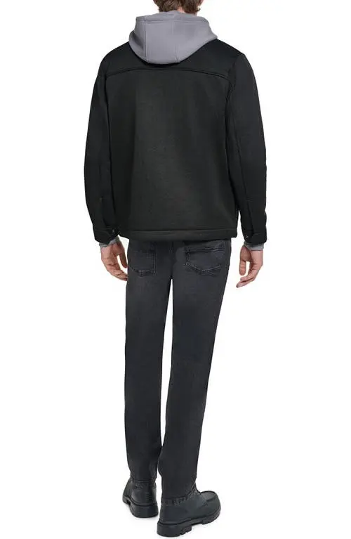 Karl Lagerfeld Paris Twill Shirt Jacket - Black