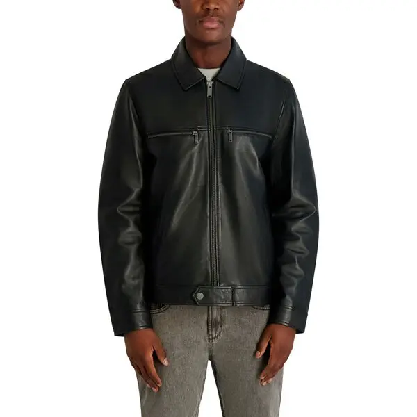 Karl Lagerfeld Leather Zip Jacket