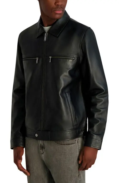 Karl Lagerfeld Leather Zip Jacket