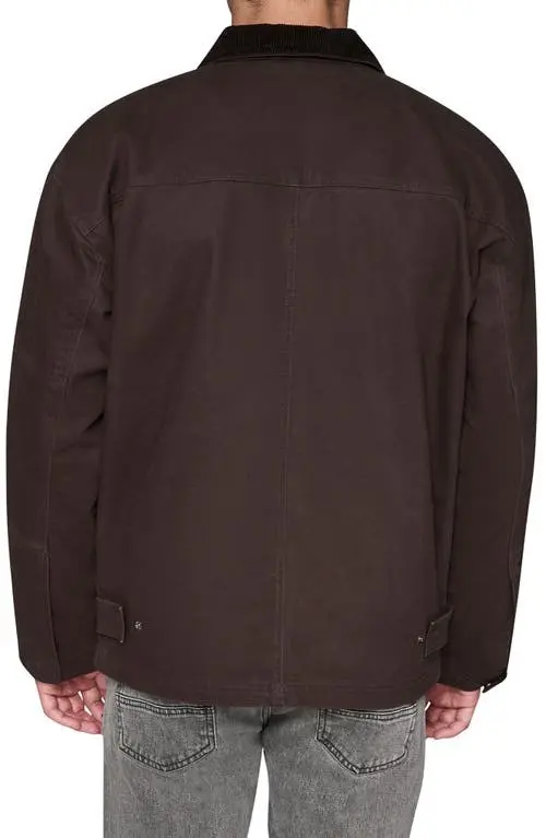 Karl Lagerfeld Waxed Cotton Jacket With Corduroy Collar - Brown