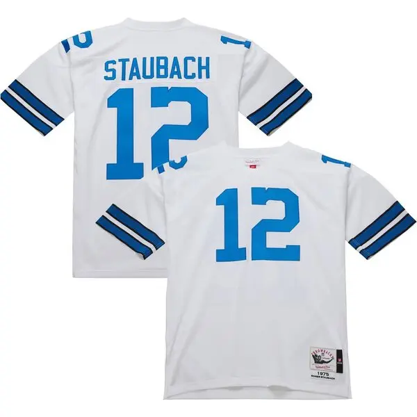 Mitchell & Ness Roger Staubach Dallas Cowboys 1975 Authentic Throwback Retired Player Jersey - White