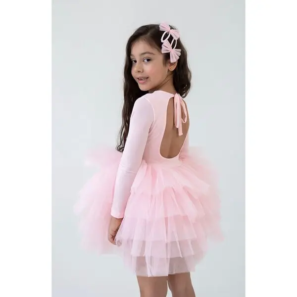 MINI CELEBRITIES Open Back Fluffy Tutu Dress - Pink Rose