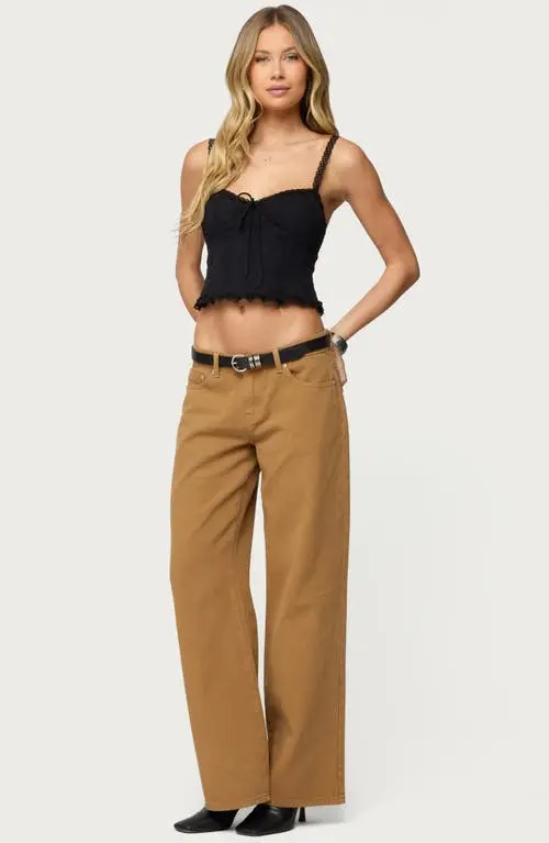 EDIKTED Lacey Sweetheart Neck Crop Tank