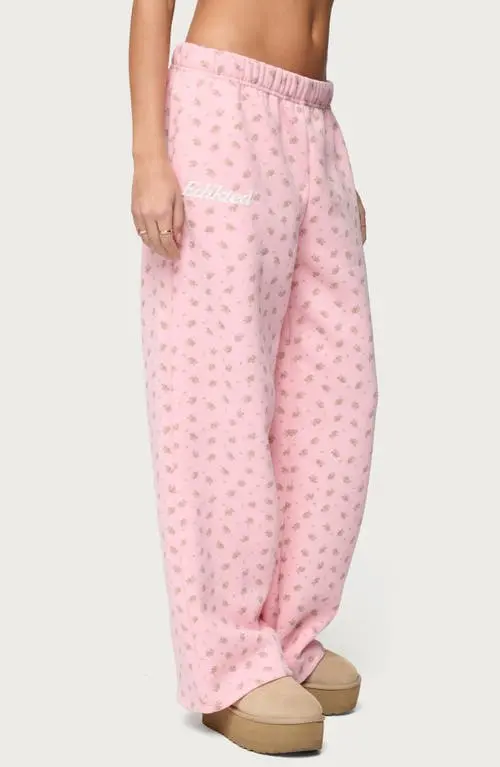 EDIKTED Floral Low Rise Straight Leg Sweatpants