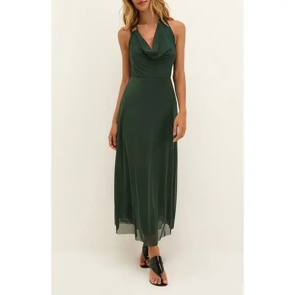 VIX PAULA HERMANNY Caylle Halter Mesh Cover-up Dress - Green