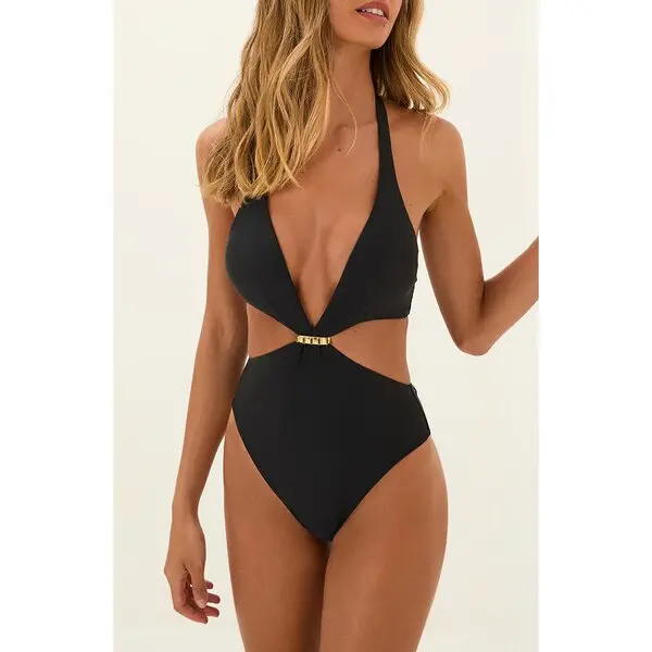 VIX PAULA HERMANNY Bessie Cutout One-piece Swimsuit - Black