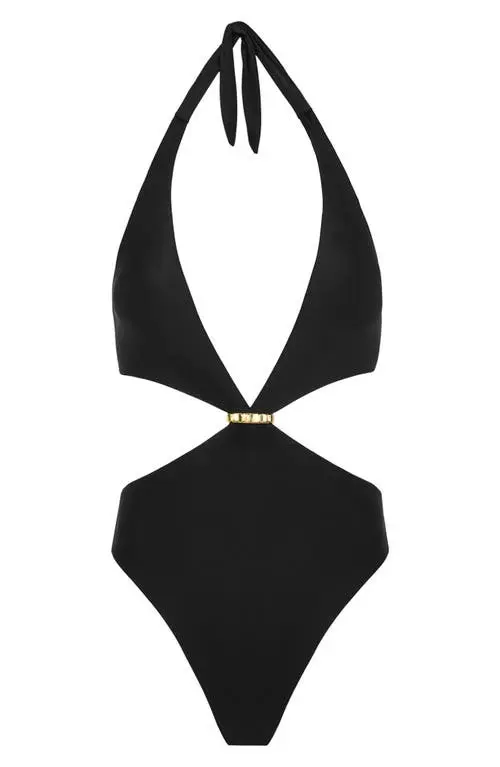 VIX PAULA HERMANNY Bessie Cutout One-piece Swimsuit - Black