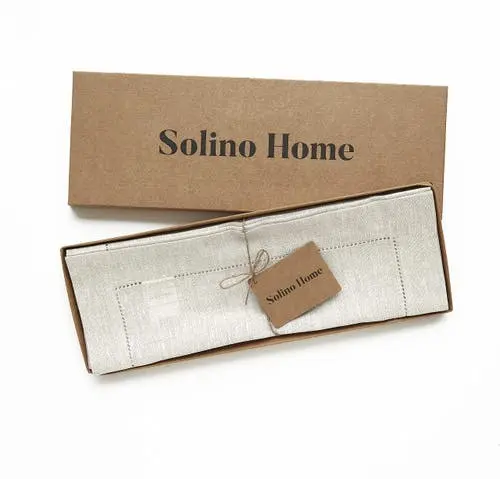 SOLINO HOME Linen Placematsclassic Hemstitch - Light Natural