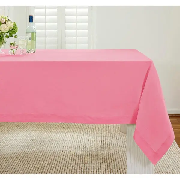 SOLINO HOME Linen Table Throwfete - Pink Carnation