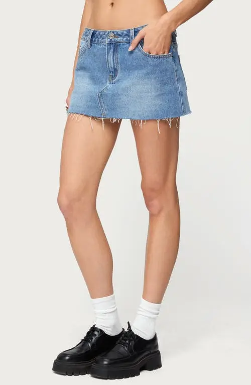 EDIKTED Micah Low-rise Denim Mini Skirt - Blue-washed