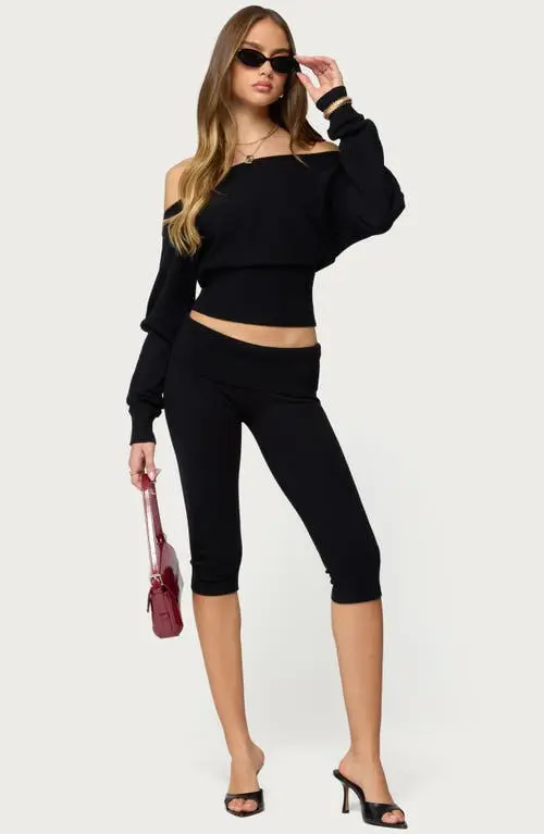 EDIKTED Off-the-shoulder Crop Sweater