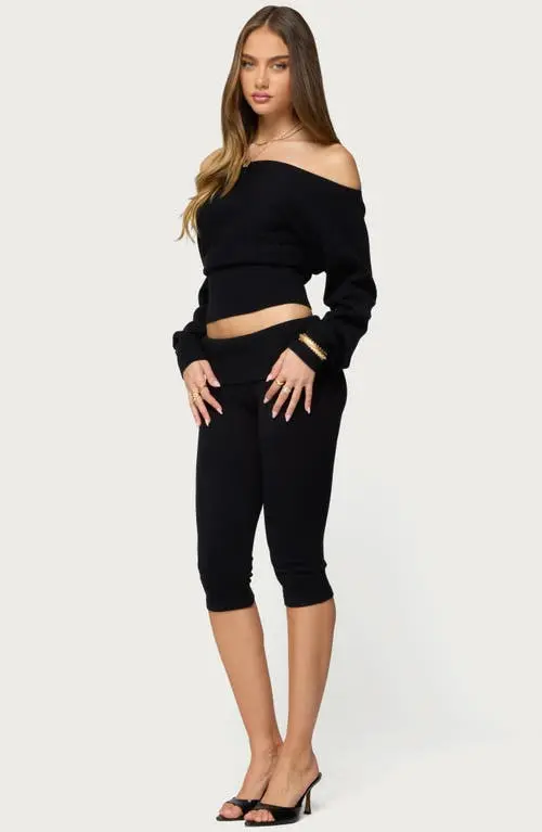 EDIKTED Off-the-shoulder Crop Sweater