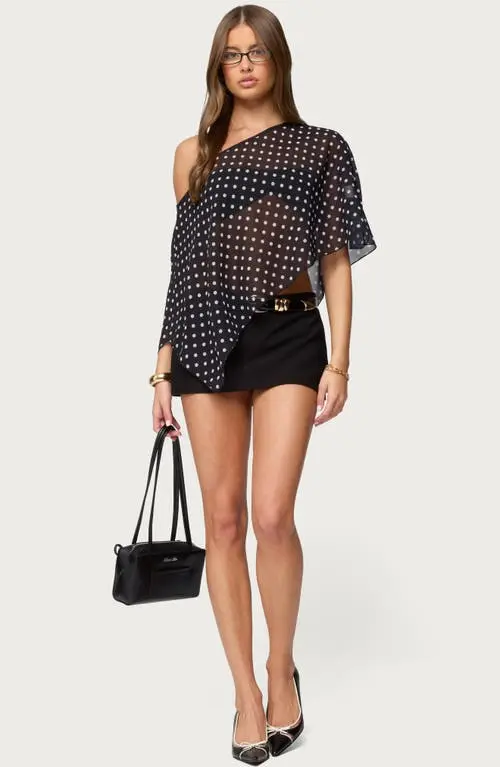 EDIKTED Polka Dot Chiffon Poncho