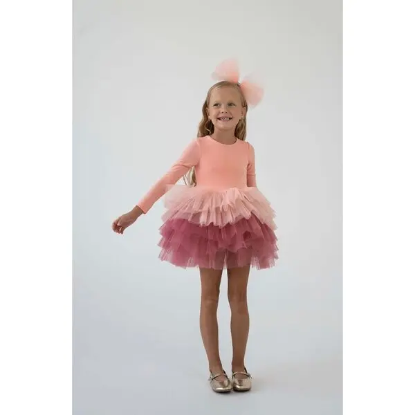 MINI CELEBRITIES Fluffy Tutu Dress - Salmon Dusty