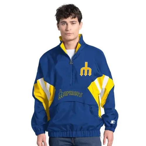 STARTER Seattle Mariners Cooperstown Chief Half-zip Pullover