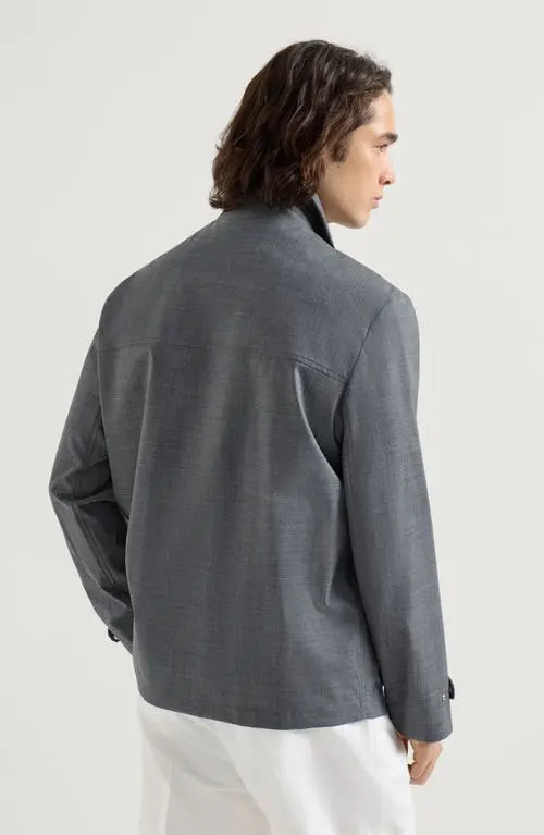 Brunello Cucinelli Bonded Fresco Field Jacket - Grey