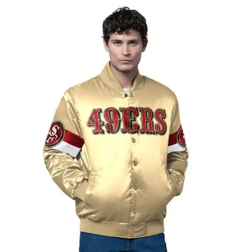 STARTER San Francisco 49ers Triple Option Full-snap Varsity Jacket - Gold