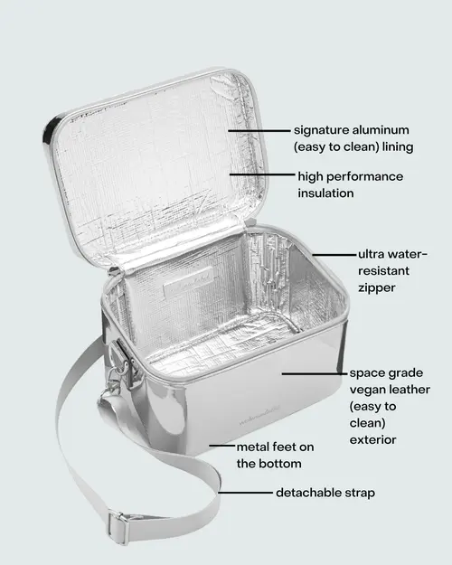 WELLINSULATED Beauty Case With Detachable Strap - Silver