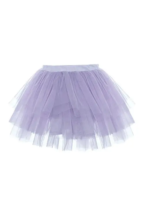 MINI CELEBRITIES Layered Tutu Skirt With Built-in Shorts - Purple Bloom