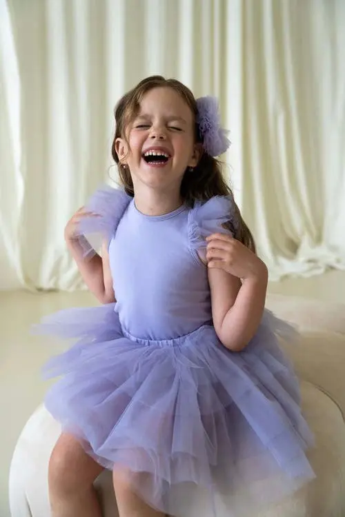 MINI CELEBRITIES Layered Tutu Skirt With Built-in Shorts - Purple Bloom