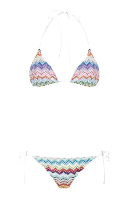 Missoni Triangle Bikini With Zigzag Pattern - Multicoloured