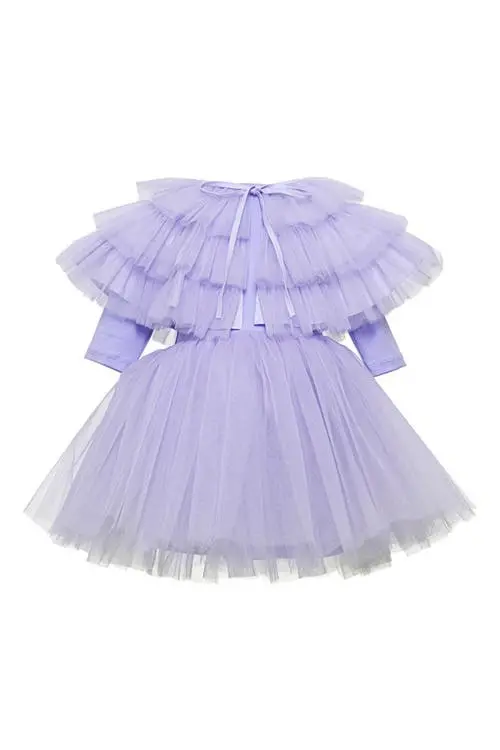 MINI CELEBRITIES Cloud Tulle Dress Set - Purple Bloom