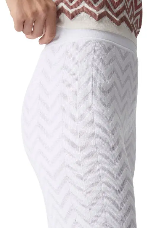 Missoni Straight-leg Stretch Chevron Trousers In Cotton And Viscose - White