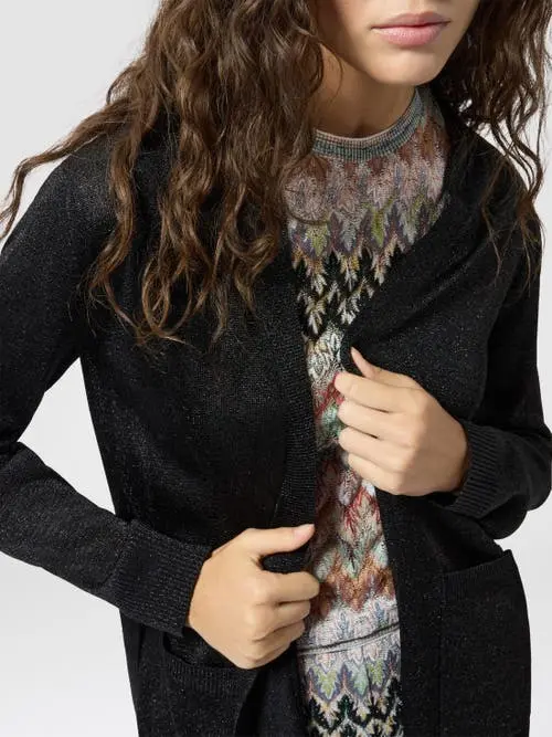 Missoni Lamé Fabric Belted Cardigan - Black