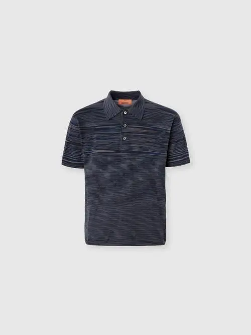 Missoni Space-dye Mercerized Cotton Polo Shirt - Blue