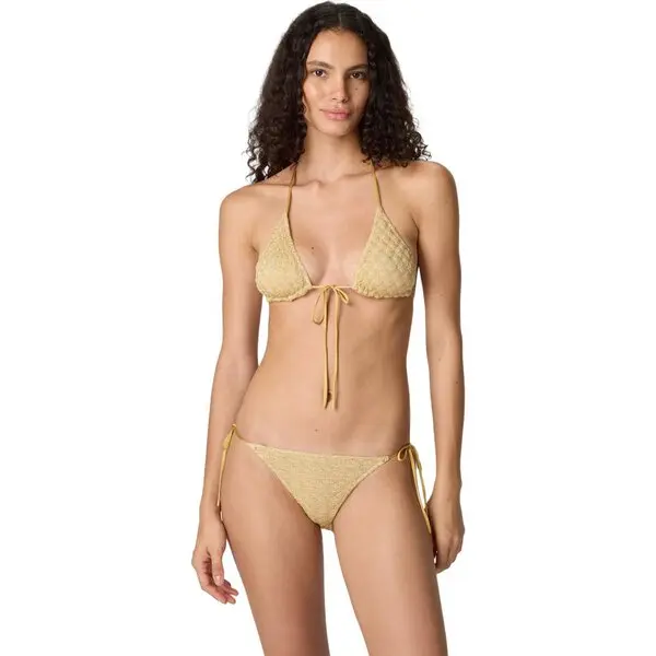 Missoni Triangle Bikini In Viscose Lam - Gold