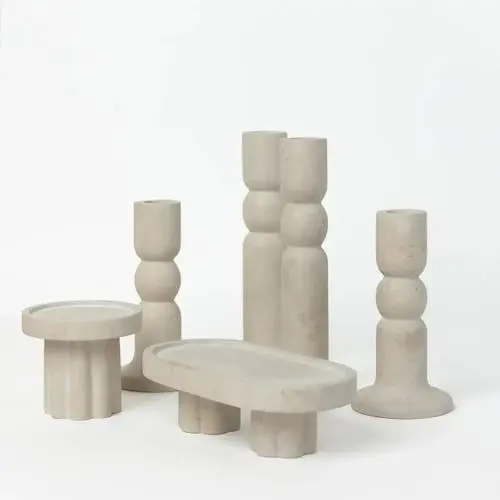 HOUSE OF REVELRY Stone Single Pillar Candle Holder