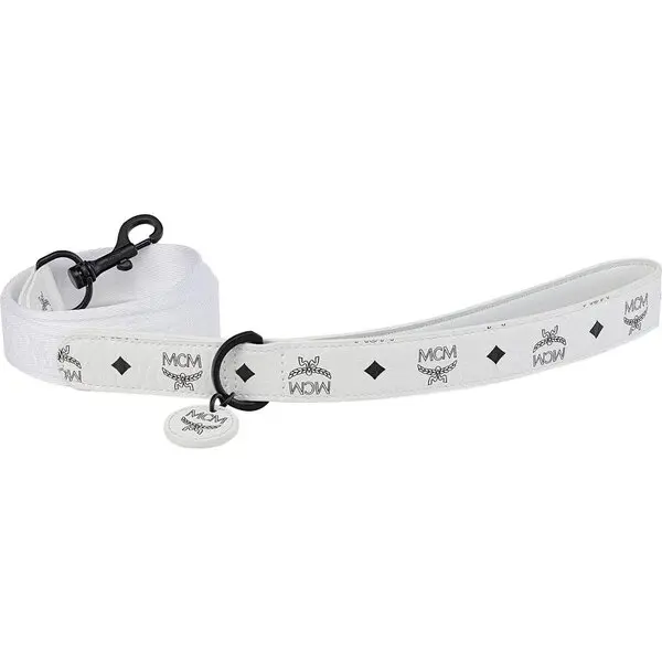 Mcm Pet Leash In Visetos - White