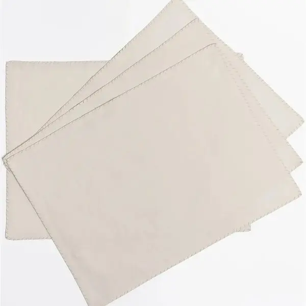 HOUSE OF REVELRY Love Notes Whipstitch Placemat Set Of Four - Neutral